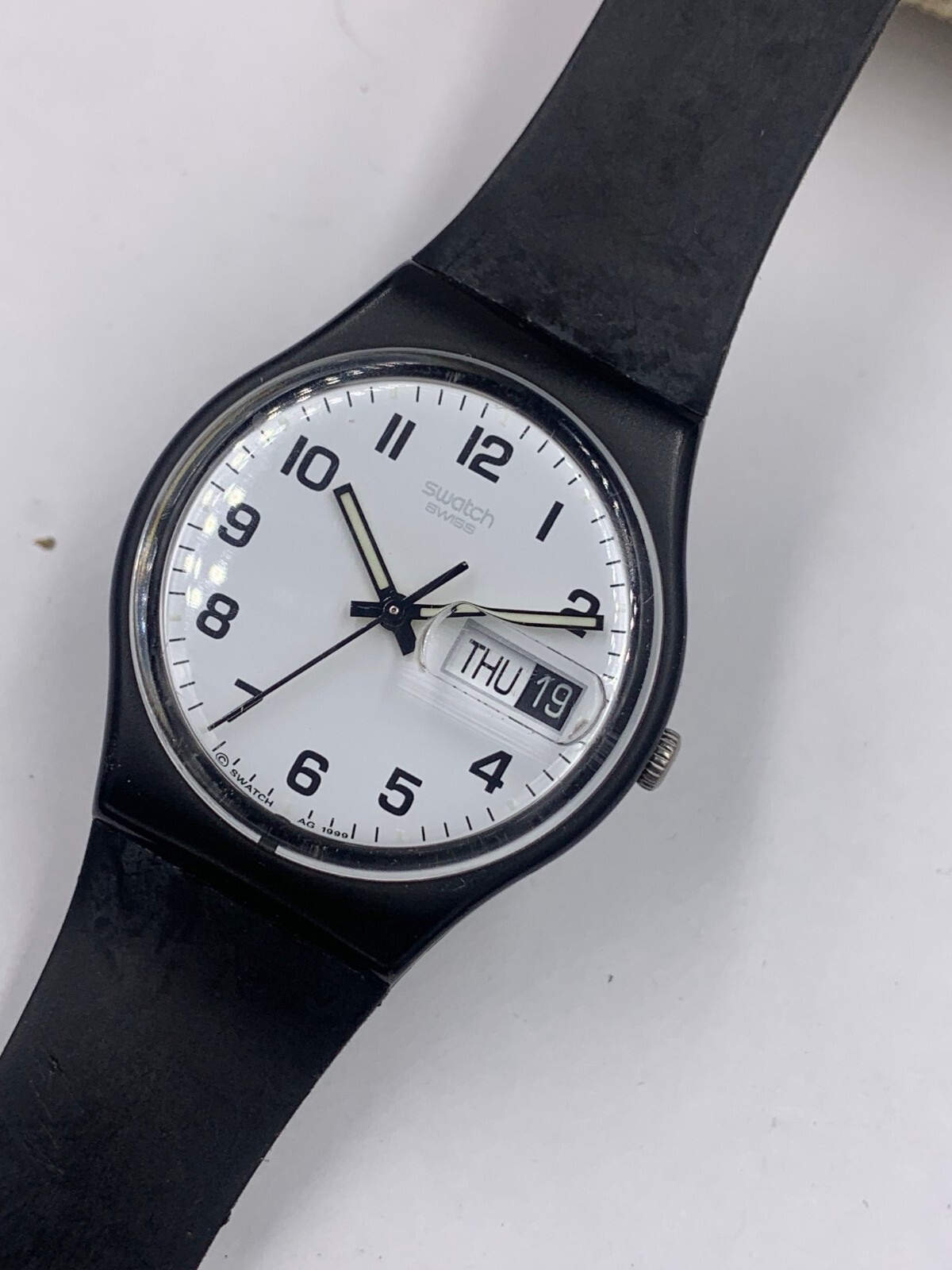 Swatch Watch Once Again GB743 Day/Date 34mm 1999 #039 Runs New Battery ...