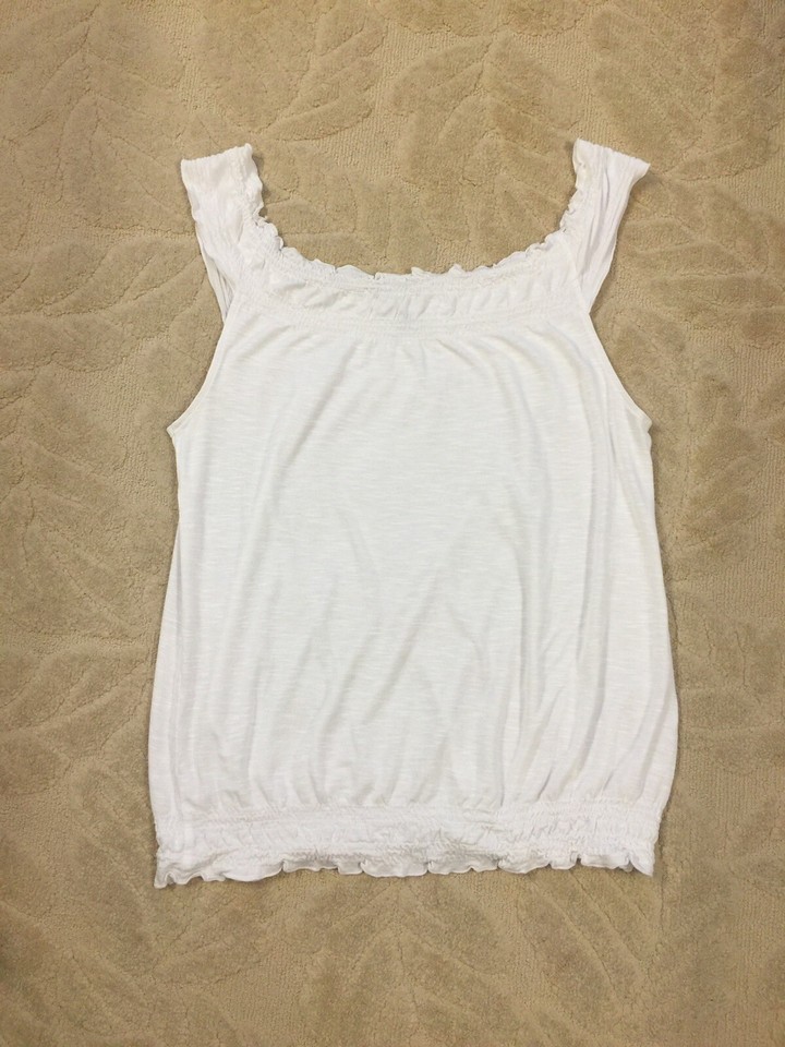 Caché White Sleeveless Top Size Medium | eBay