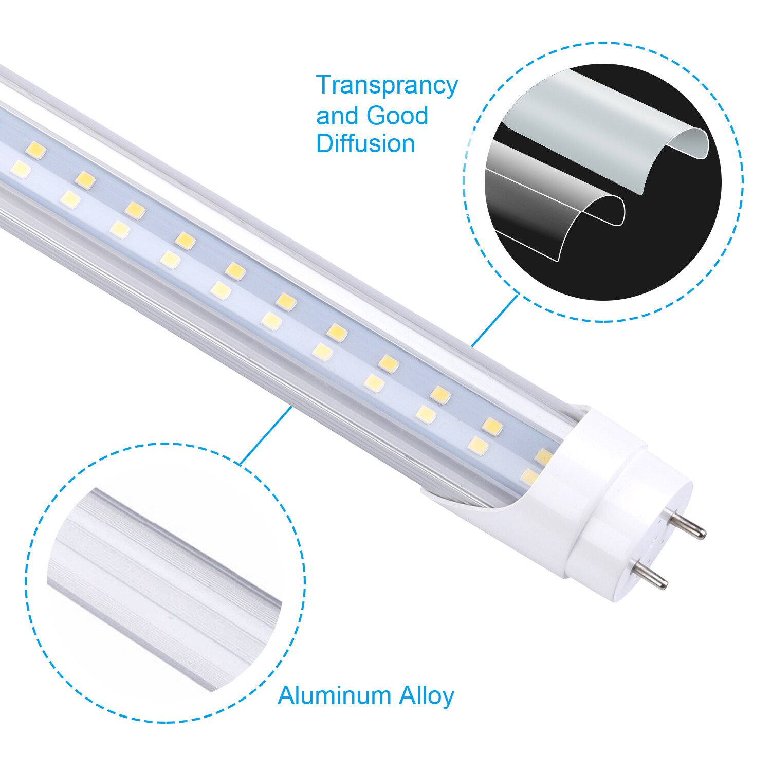 G13 LED Tube 4ft T8 Fluorescent Tube Light Dual-End Power 4Feet LED ...