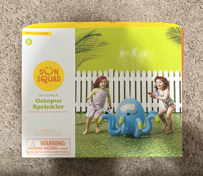 Sun Squad Inflatable Octopus Sprinkler 3’5” Long, Can Be Used W/ Any ...