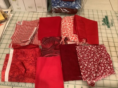 Red Cotton Fabric Scrap Bundle Rd20 | eBay