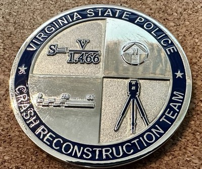 Vintage Original Virginia State Police Challenge Coin Crash ...