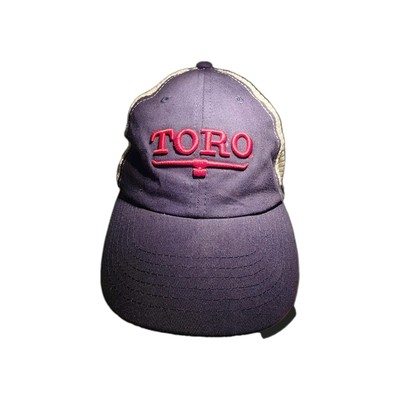 Toro Hat Blue White Mesh Back Adjustable Snapback Embroidered Red Logo ...