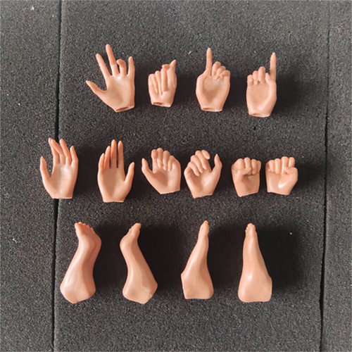US 1/6 Suntan/Pale/Normal Hands Foot Shape Prop Model For 12'' Female ...