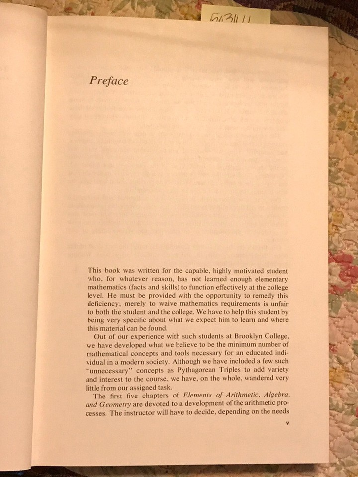 William Forman 1972 Elements of Arithmetic Algebra Geometry * Math ...