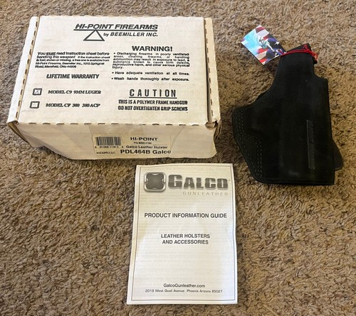 Galco Black Leather Holster for Hi Point C9 9mm, PDL464B, A.N | eBay
