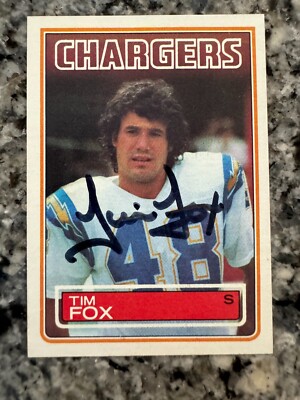 Tim Fox Signed SAN DIEGO CHARGERS Card 1983 Topps | eBay