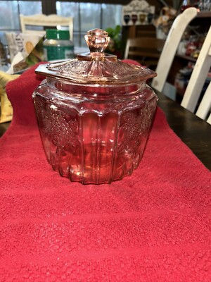 depression glass cookie jar mayfair open rose pattern Hocking Glass ...
