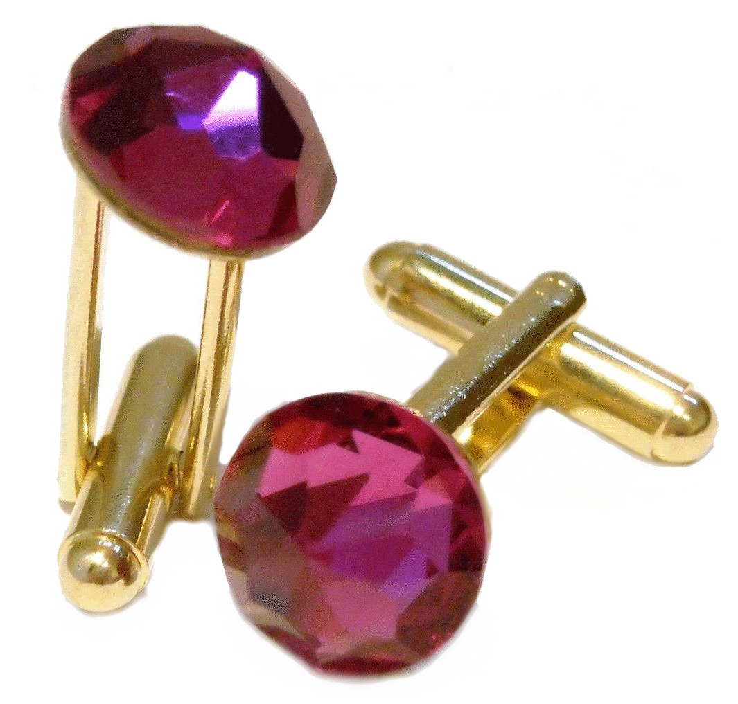 Stunning Hand Crafted Pink Swarovski Crystal Cuff links - CUFFLINKS ...