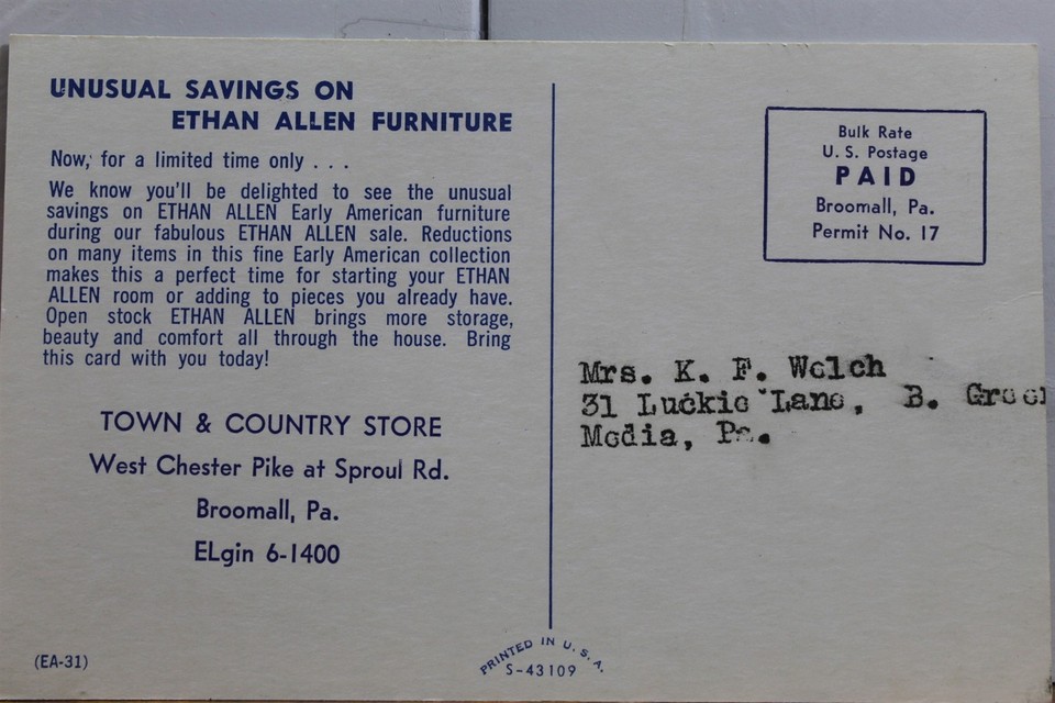 Pennsylvania PA Broomall Town Country Store Ethan Allen Furniture ...