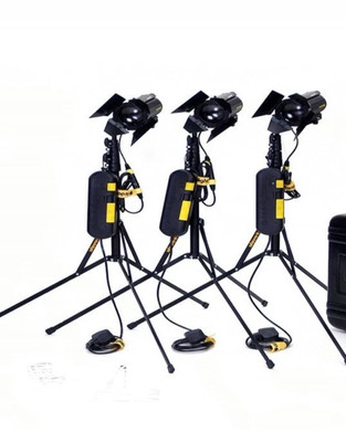 Compact Dedolight DLH4 150W 3 Point Lighting Kit 3x heads , dimmers ...