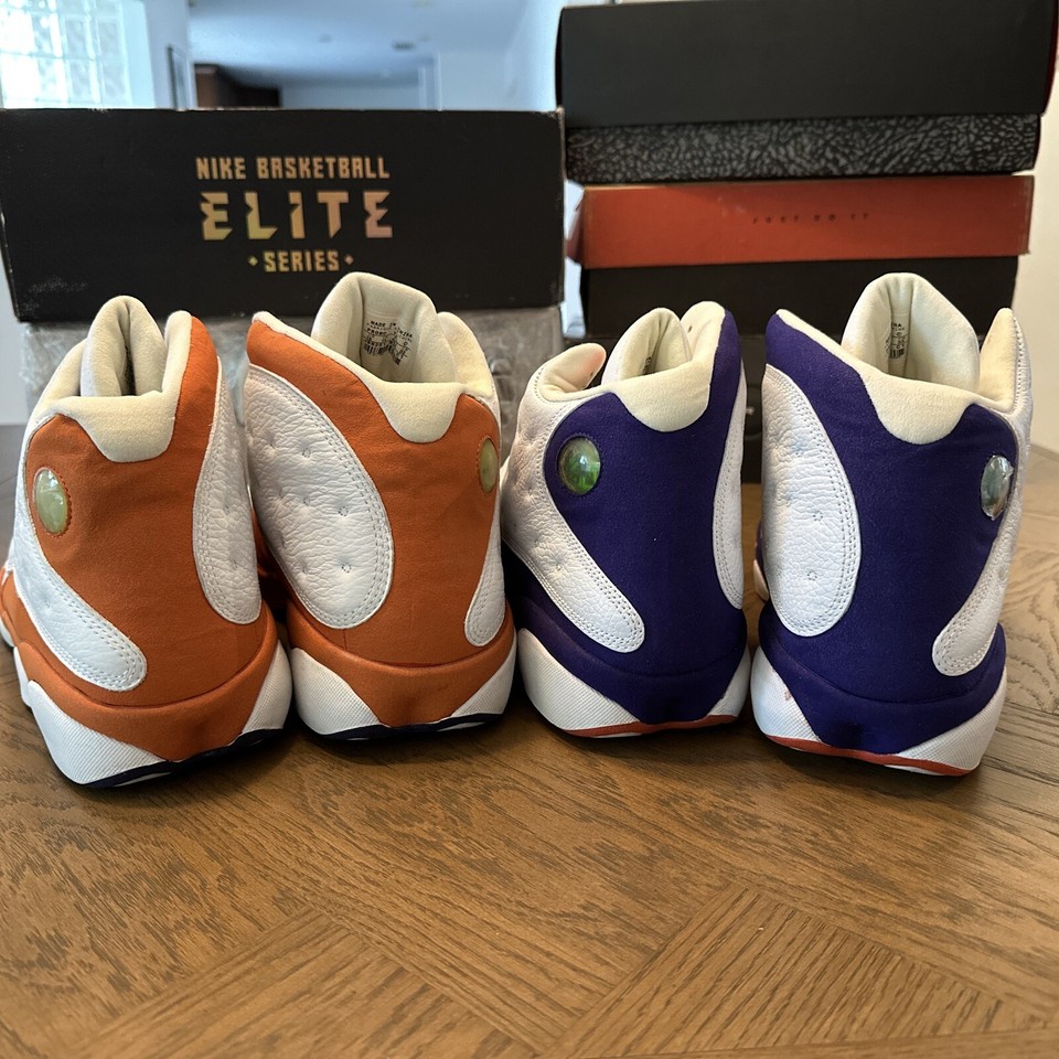 Q Rich Nike Jordan 13 PE Sample Pairs Sz 15 Home Pair Set Retro Suns ...
