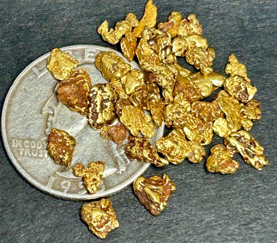 GOLD NUGGETS 8.032 GRAMS Placer Alaska Natural #6 Chunks Ganes Creek Hi ...