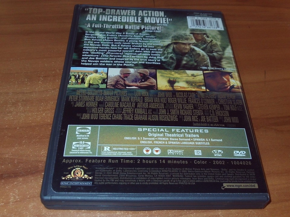 Windtalkers (DVD, Widescreen/Full Frame, 2002) Nicolas Cage 27616881335 ...