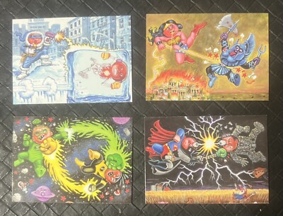 2014 GARBAGE PAIL KIDS S2 SERIES 2 SUPERHERO BATTLE COMPLETE 4-CARD SET ...