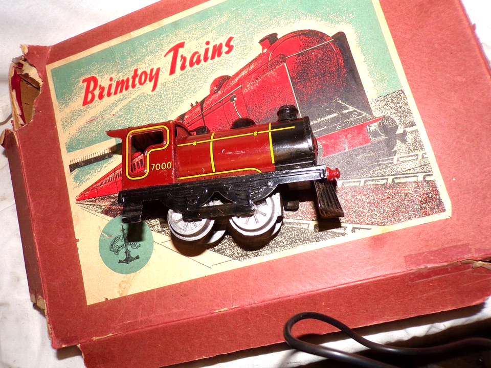 VINTAGE UK BRIMTOY TRAIN CLOCKWORK TRAIN SET WITH BOX | eBay