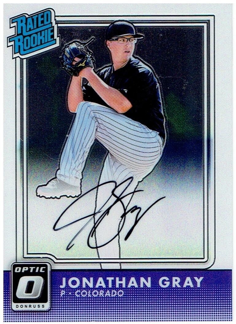 Jonathan Gray 2016 Donruss Optic Rated Rookies Autograph Card | eBay