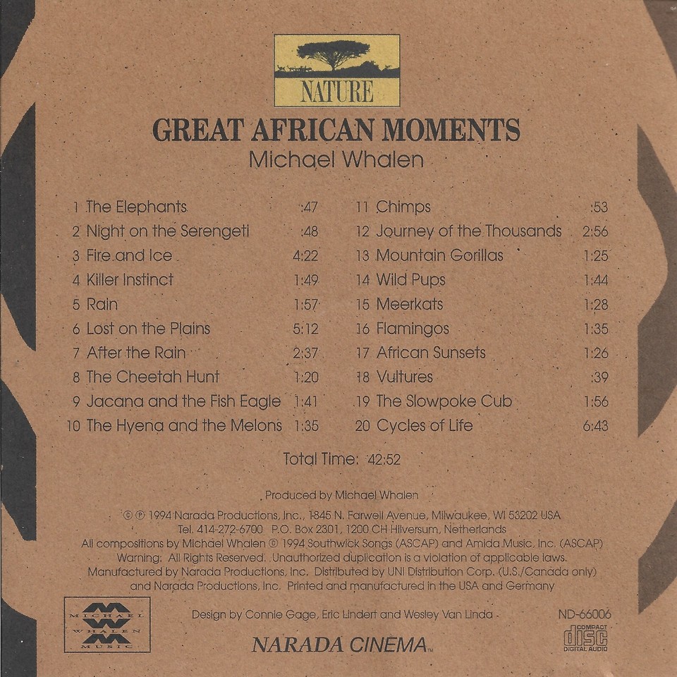 Great African Moments by Michael Whalen (Cd Feb-1994) 83616600628| eBay