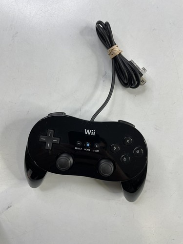 Official Nintendo Wii Pro Controller Classic Black RVL-005 OEM TESTED ...