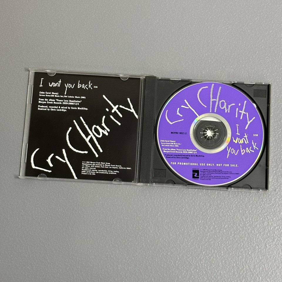 Cry Charity – I Want You Back (CD, Promo, US, 1992, Morgan Creek) AF454 ...