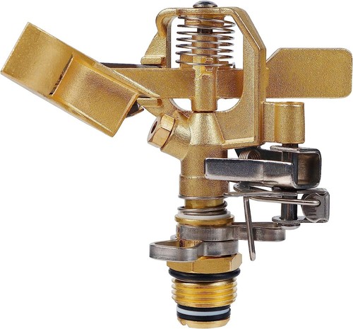 1/2 Inch Brass Impact Sprinkler, Heavy Duty Sprinkler Head with Nozzles ...