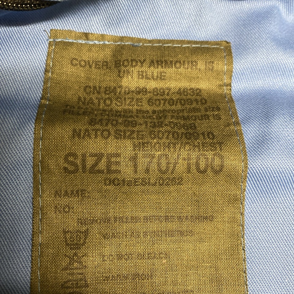 GENUINE BRITISH ARMY UN PEACEKEEPER BLUE IS ECBA CBA BODY ARMOUR COVER ...