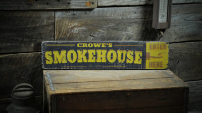 Personalized Smokehouse - Established Date - Rustic Hand Made Vintage ...