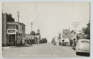 1948 Almena Wisconsin Street Breunig's Beer Coke Signs Real Photo ...