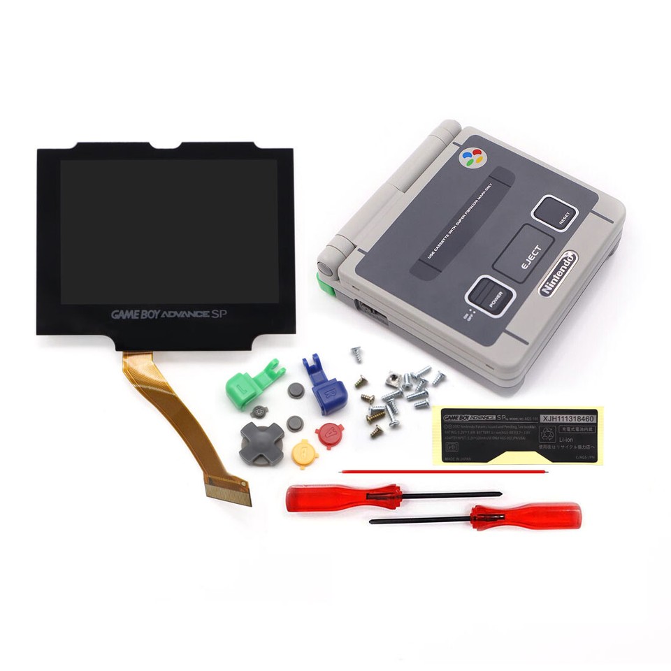 V5 GBA SP IPS Laminated LCD Backlight Screen Kit+Shell For GameBoy ...