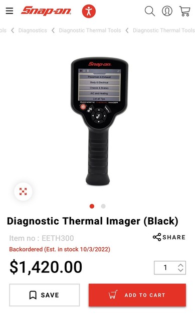 Snap-on EETH300 Diagnostic Thermal Imager Tool Only P22 for sale online | eBay