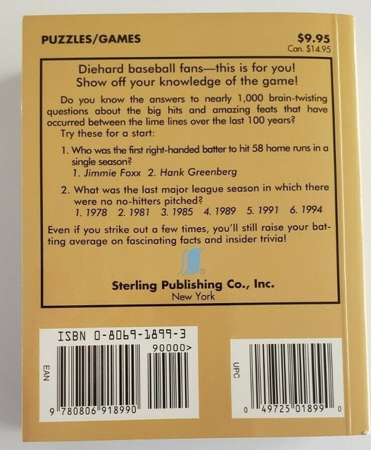 Little Giant Encyclopedias Ser.: Baseball Quizzes by Mike Shatzkin and ...