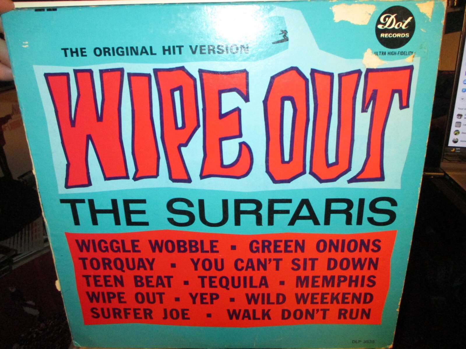 1963 THE SURFARIS Wipe Out Mono LP Dot DLP 3535 Surf Rock VG/VG | eBay