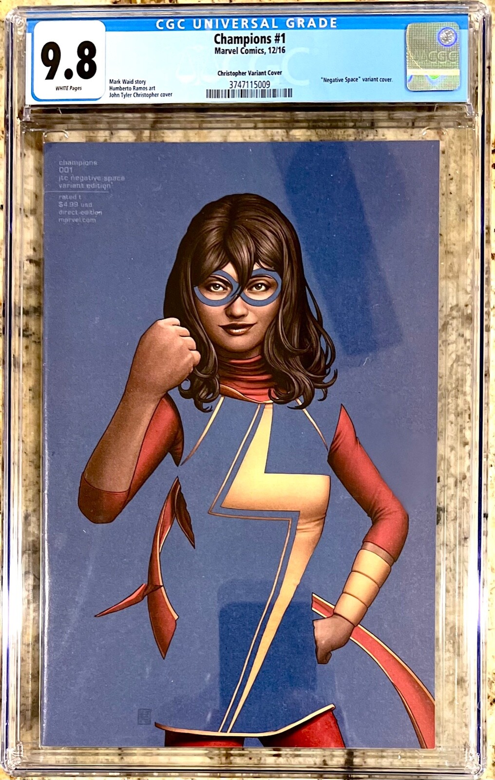 Champions 1 CGC 9.8 JTC Ms. Marvel Rest In Peace Negative Space Variant ...