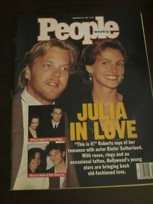 People Magazine February 1991 Julia Roberts Kiefer Sutherland No Label ...