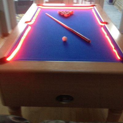 Bar Billiard Pool Table Bumper LED RGB Colour Changing Lights Remote ...