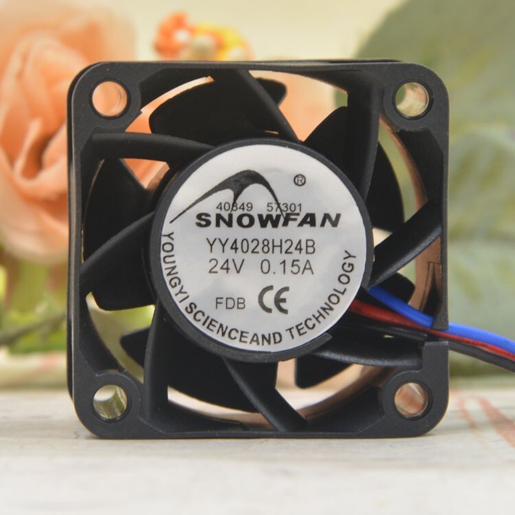 1 PCS SNOWFAN Fan YY4028H24B DC24V 0.15A 4028 4cm 3 wire double ball ...