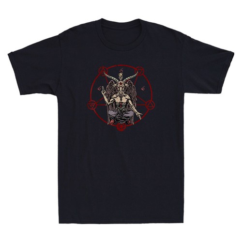 Satanic Pentagram 666 Baphomet Ritual Goth Occult Gothic Evil Vintage T ...