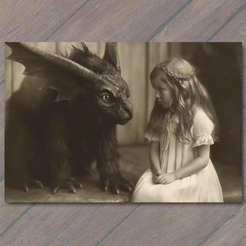 POSTCARD Girl Monster Weird Creepy Imaginary Friend Nightmare Scary ...