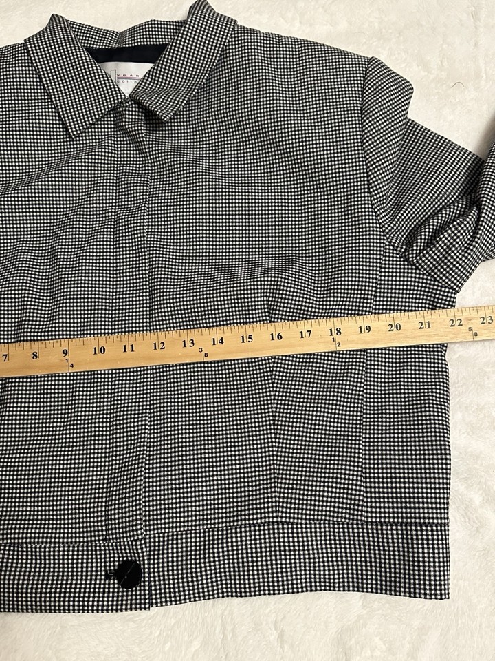 VTG Nygard Collection Womens 16 Houndstooth Cropped Moto Jacket ...