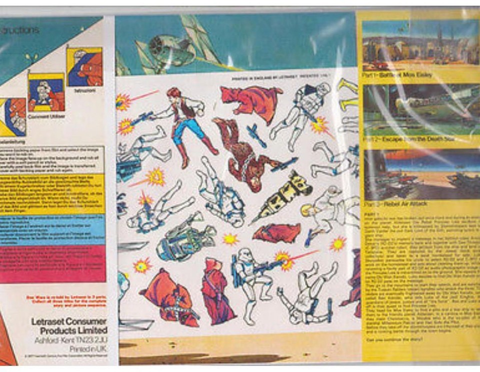 STAR WARS UK LETRASET RUB-ON TRANSFER SERIES 1-3 (SET OF 3) | eBay UK