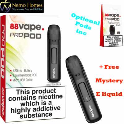 88Vape Refillable PREMIUM ProPod & Free E liquid & Opt Pods | 88 Vape ...