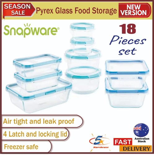 Snapware Pyrex Glass Food Storage Containers BPA Free Locking Lids Set ...