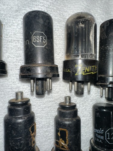 Lot of 13 Vintage Radio tubes-All Test GOOD, 5Z4, 12SA7, 6SK7, 6H6 Tube ...