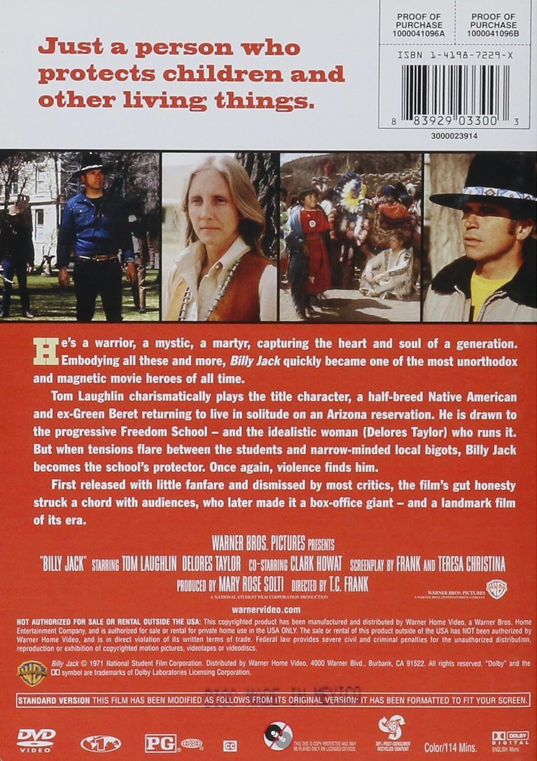 Billy Jack (DVD) Tom Laughlin Delores Taylor Clark Howat Victor Izay Bert Freed | eBay