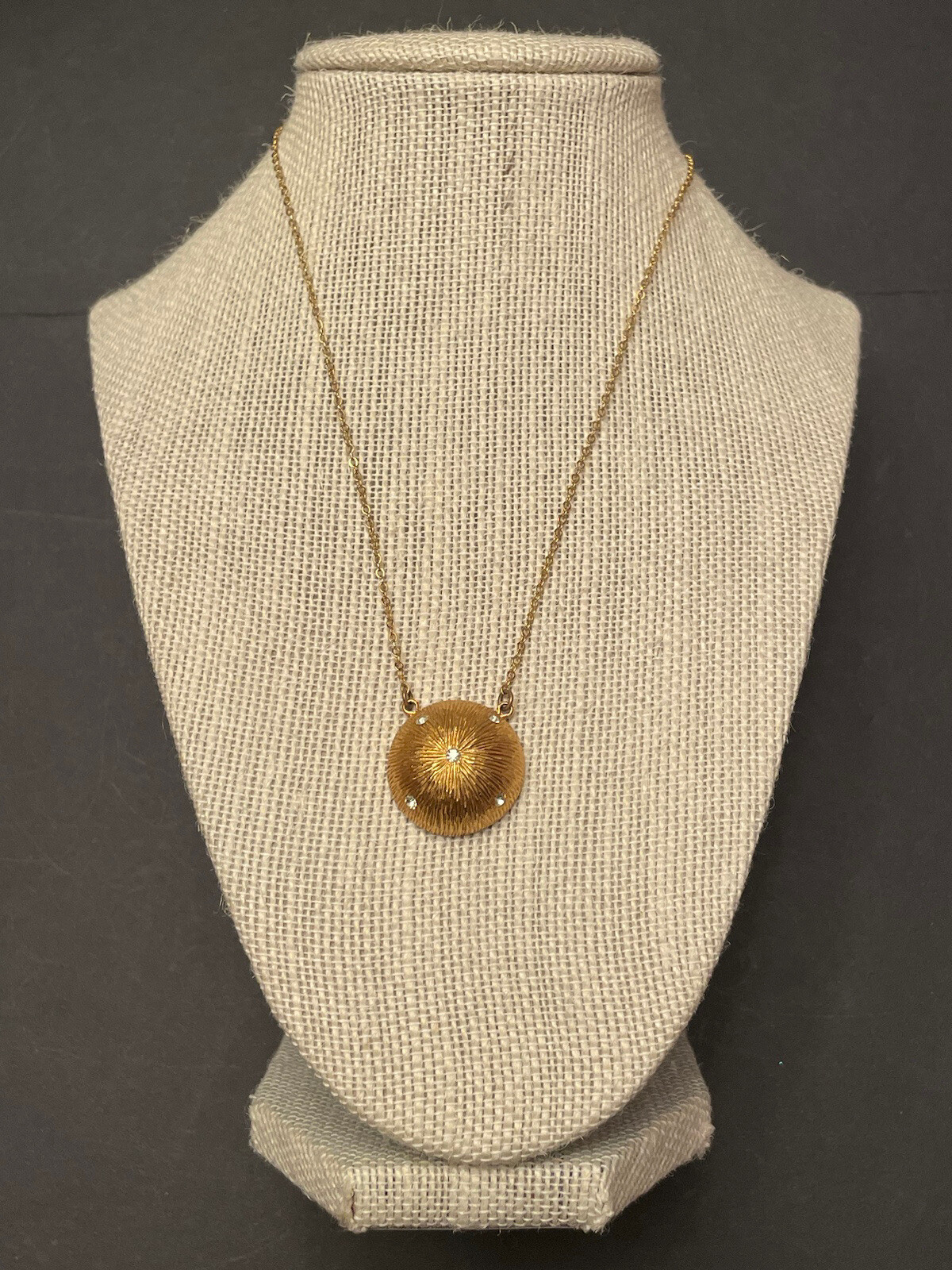 HTF Vintage Modernist ATOMIC Gold Tone Necklace signe… - Gem