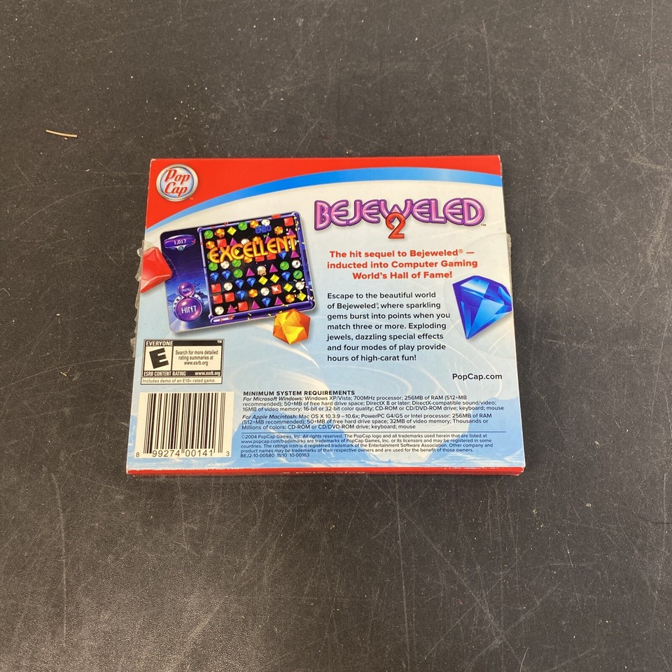 Bejeweled 2 PC Puzzle Game New/Sealed PopCap Games 899274001413| eBay