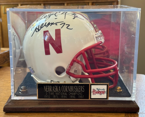 NEBRASKA Mini Football Helmet Signed/Autographed Johhny Rodgers Heisman ...