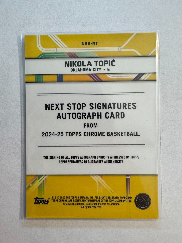 2024-25 Topps Chrome Basketball Sapphire Next Stop Nikola Topic Auto ...