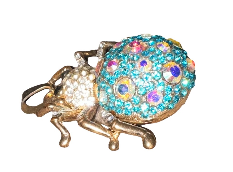 Betsey Johnson Fat Spider Pendant Creepy Crawler Halloween Teal Blue ...