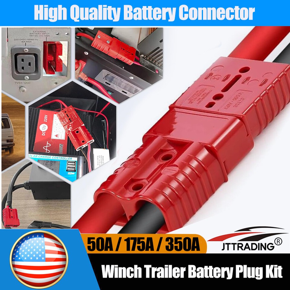 50A/175A/350A Battery Quick Connector Kit Plug Connect Disconnect Winch ...
